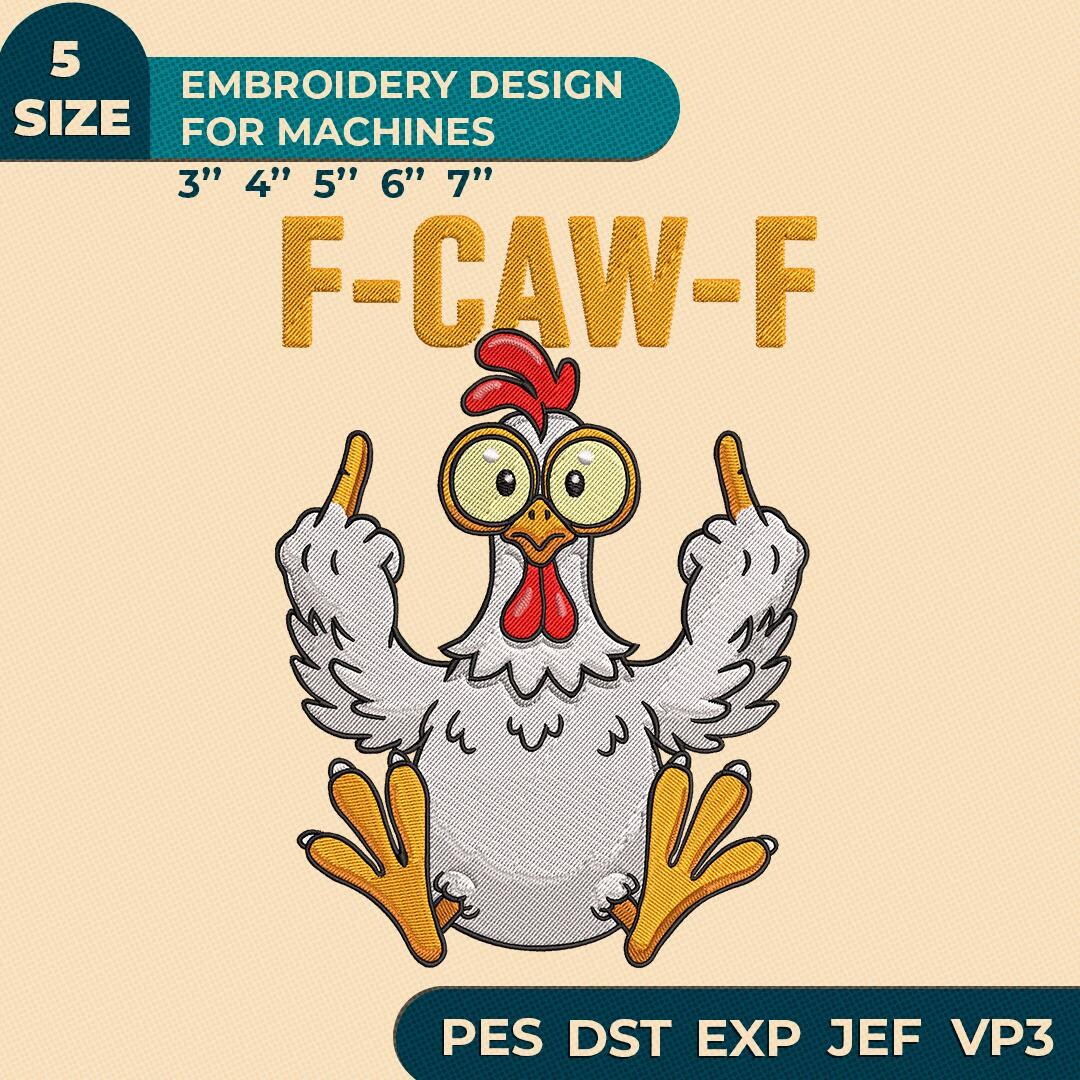Funny Chicken Middle Finger Embroidery Design (digital Download) - Etsy