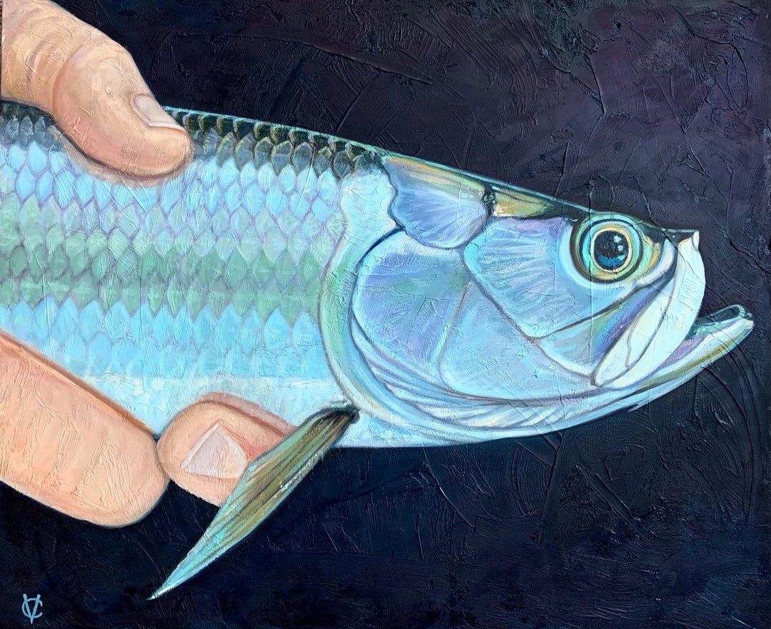 Original Tarpon Painting, Fishing Art , Coastal Art, Fisherman Gift ...