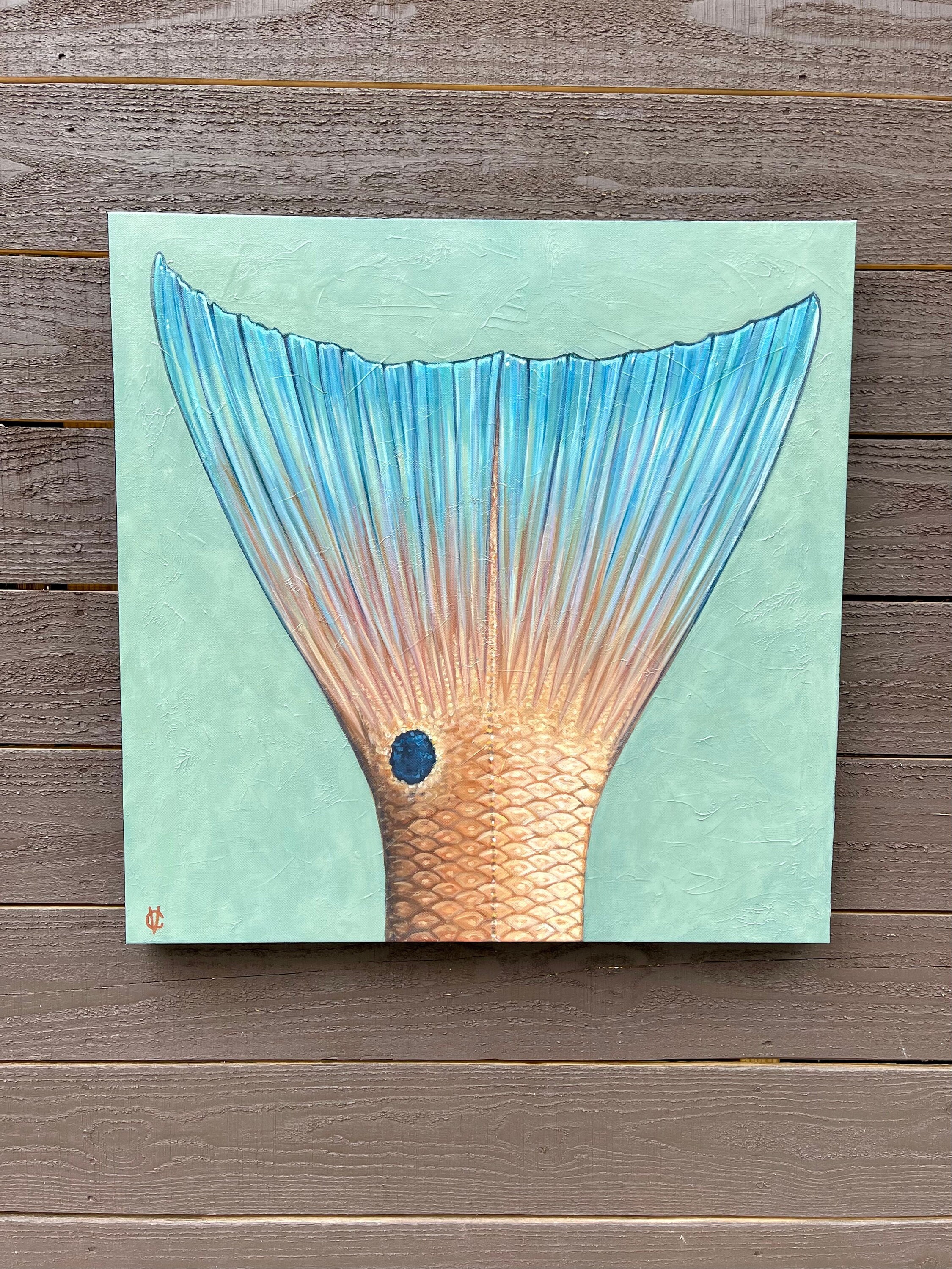 Original Oil Redfish Tail Painting - Etsy