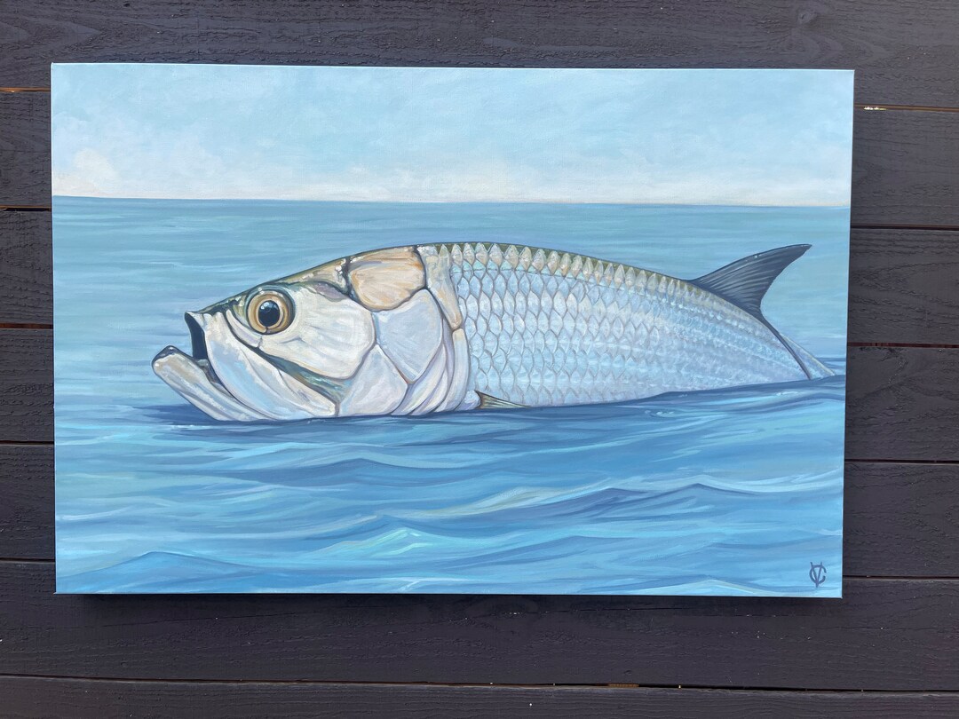 Original Oil Tarpon Painting , Fishing Art, Fish Wall Decor,nautical ...