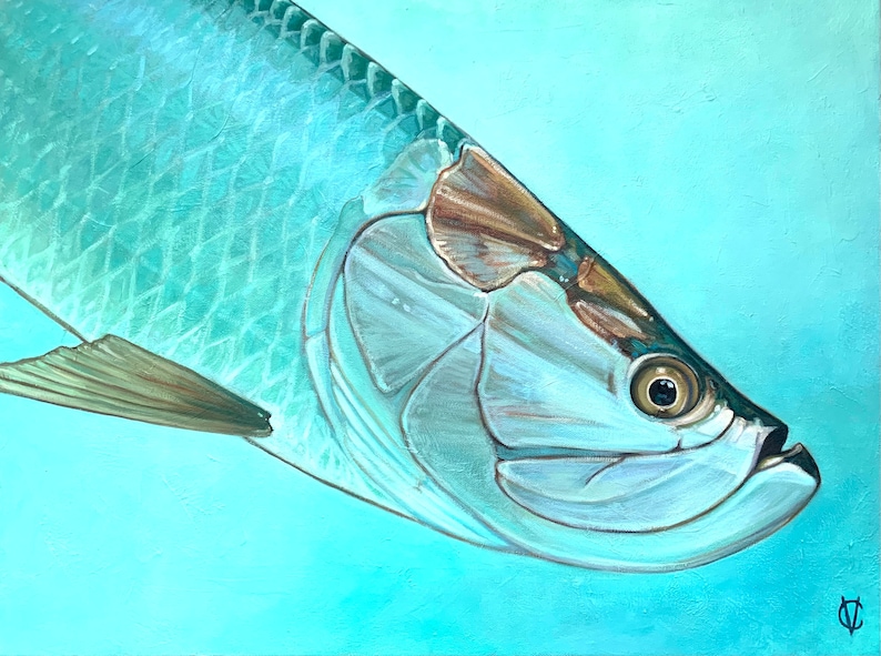 Tarpon Original Oil Painting, Fish Wall Decor,coastal Art,nautical Art ...