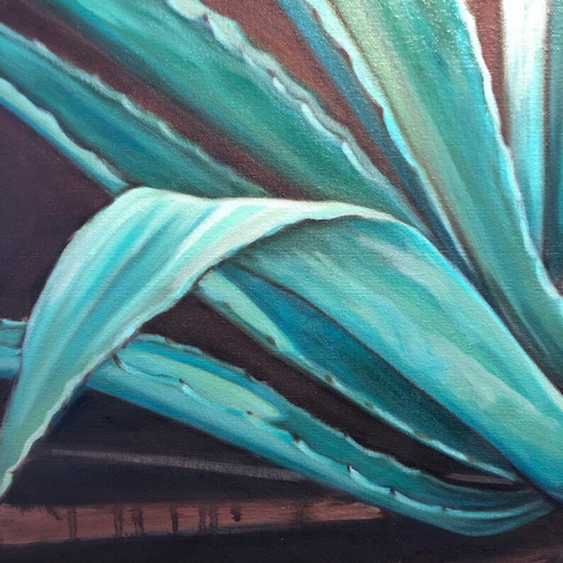 Agave Oil Painting 24x24 - Etsy