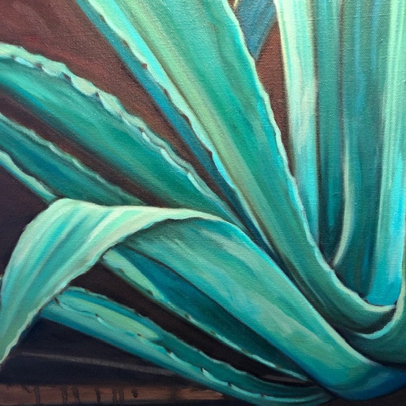 Agave Oil Painting 24x24 - Etsy
