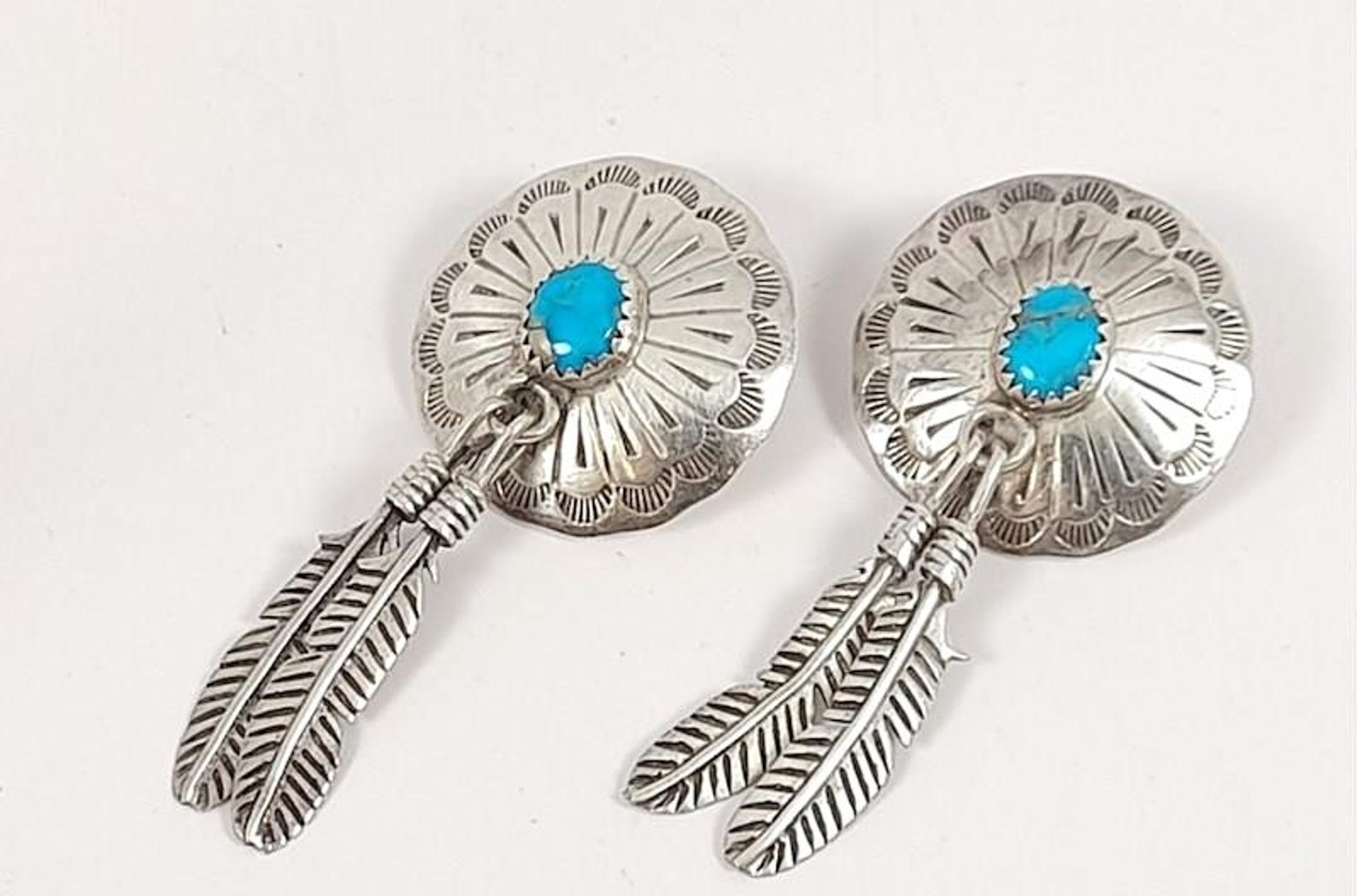 Ida Morgan Signed, Native American Turquoise Silver Earrings - Etsy