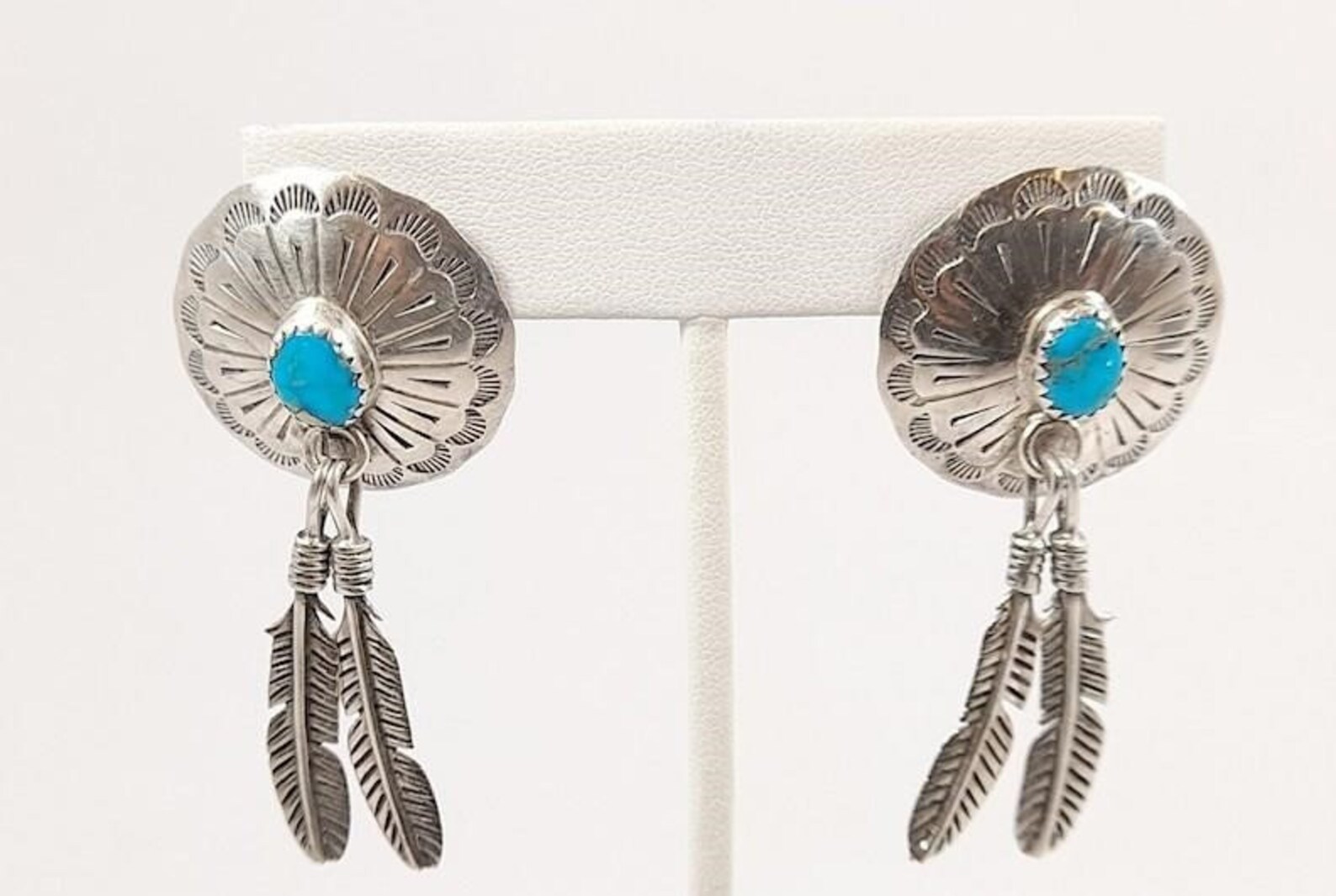 Ida Morgan Signed, Native American Turquoise Silver Earrings - Etsy