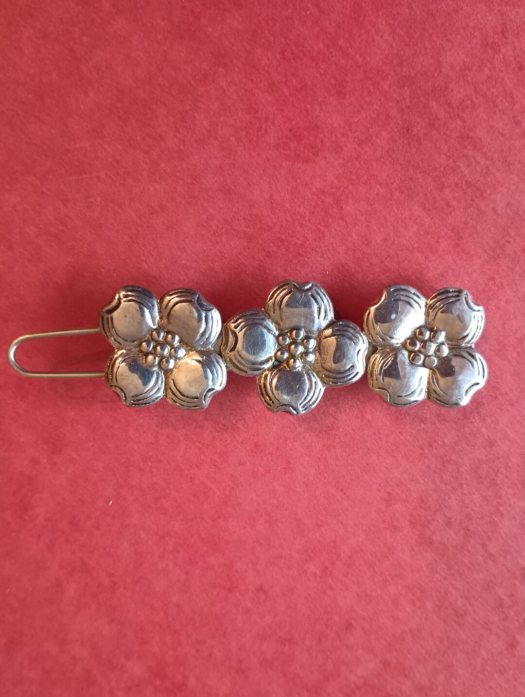 925 Sterling Silver Filigree Flower Hair Clip - Etsy