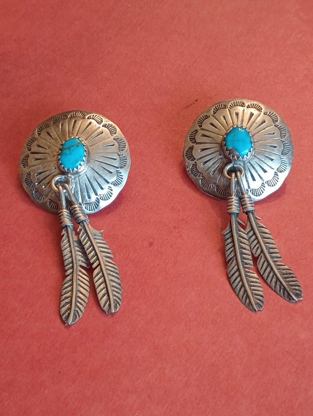 Ida Morgan Signed, Native American Turquoise Silver Earrings - Etsy