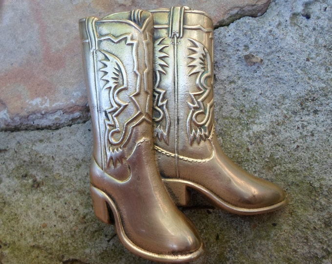 Cowboy Boot Brass Belt Buckle - Etsy
