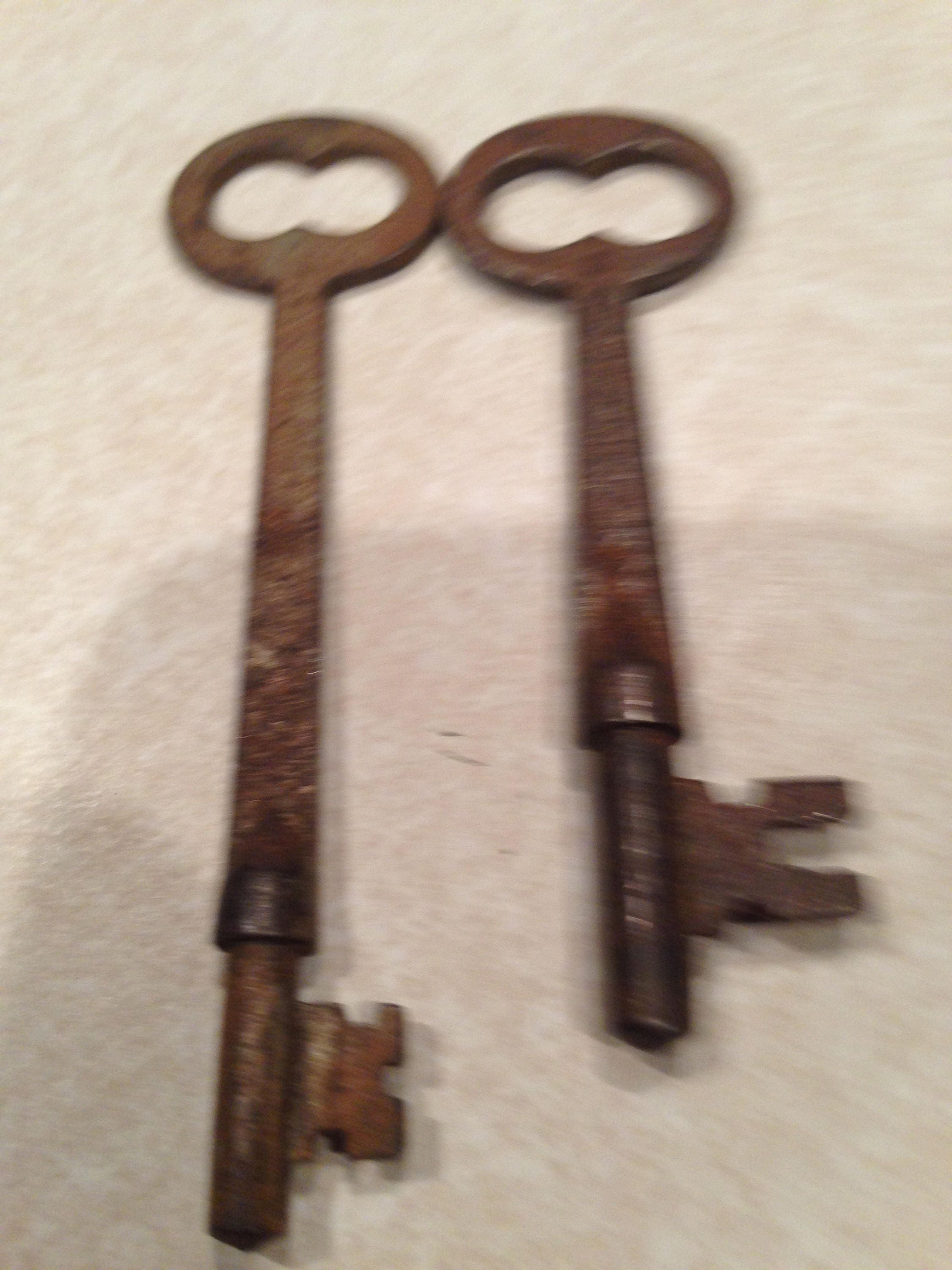 Vintage Long Brass Keys - Etsy
