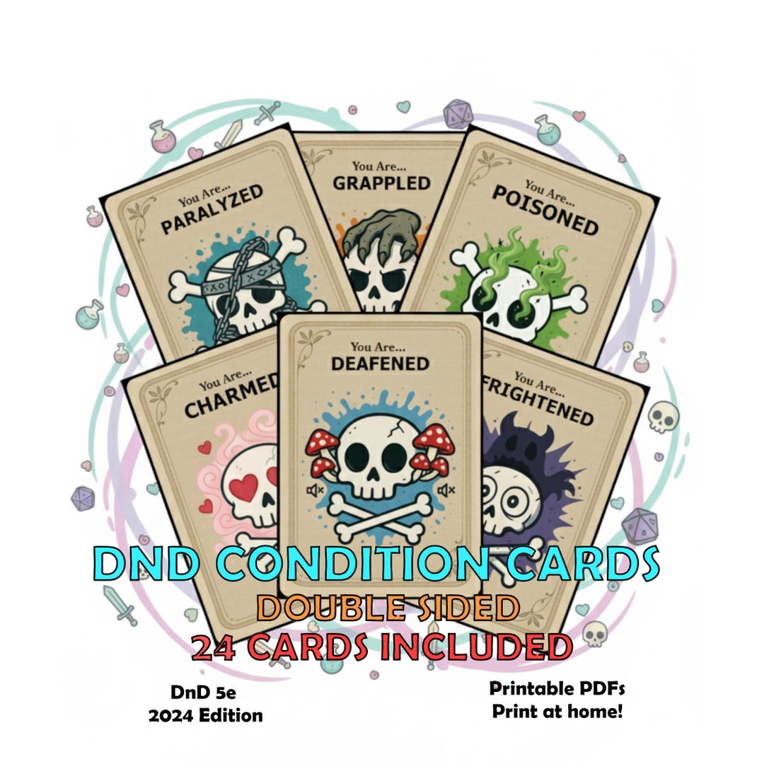 D&D 5e Condition Cards: Printable Reference (5e 2024 Rules) (digital ...