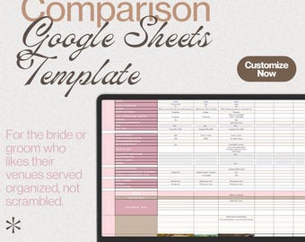 Wedding Venue Comparison Chart - Etsy