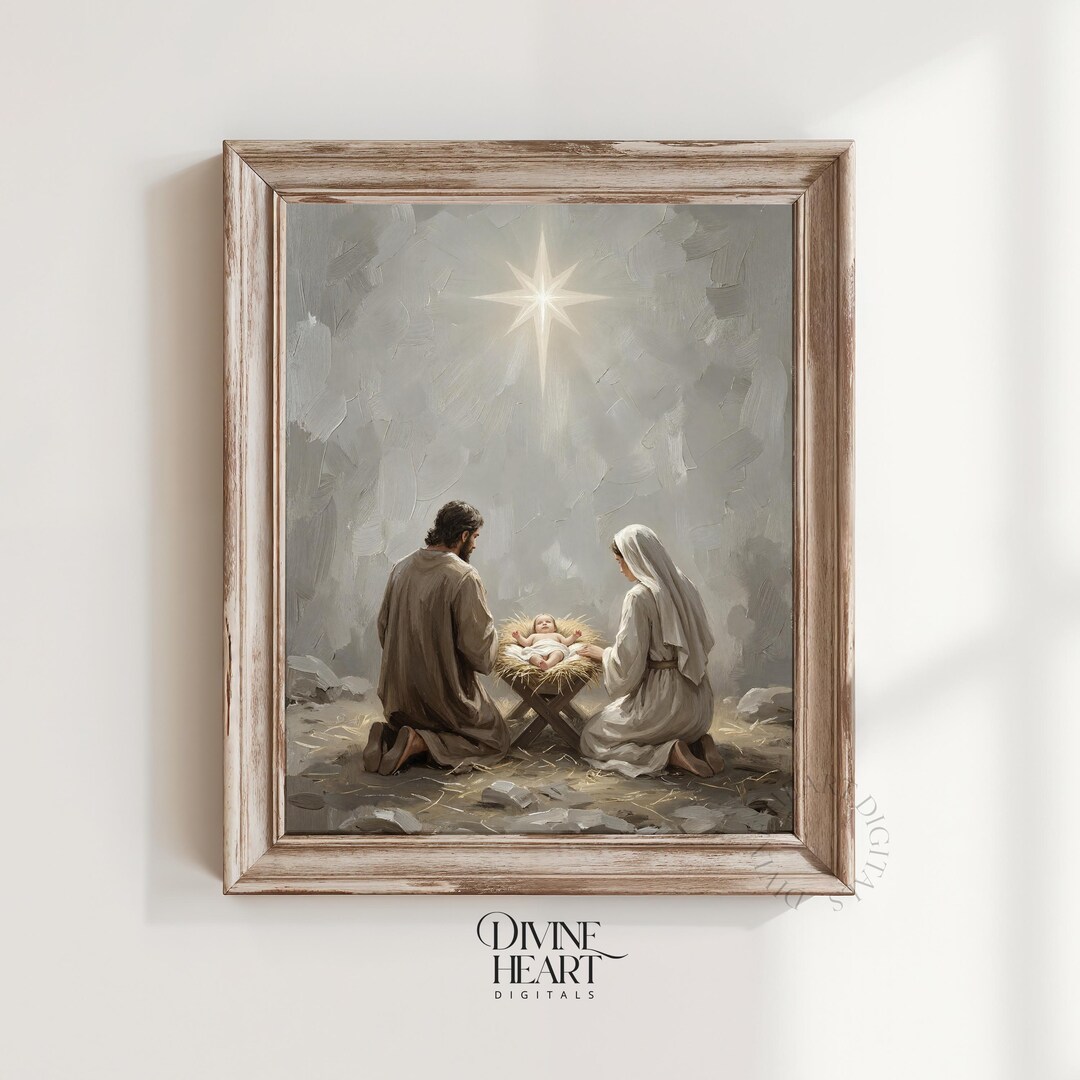 Christmas Nativity Wall Art, Christmas Wall Art, Manger Art, Christian ...