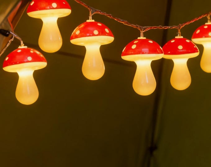 LED Mushroom Fairy String Lights | Night Lights | Nature Decor ...
