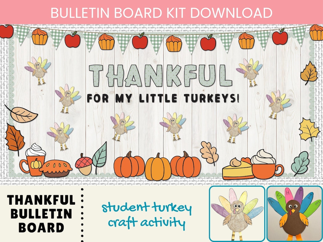 Thanksgiving Turkey Craft & Bulletin Board Kit | “thankful for My ...