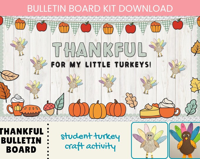 Fall Leaves November Bulletin Board Kit Ideas • Gratitude Thankfulness ...