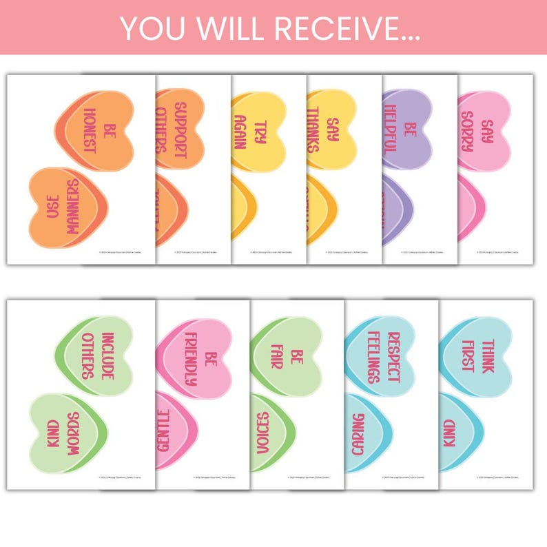 Valentine’s Day Bulletin Board Kit - Kind Conversations Candy Heart ...