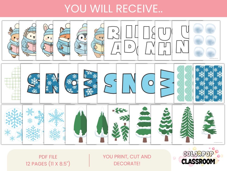 Reading is Snow Much Fun Bulletin Board Kit - Winter Classroom ...