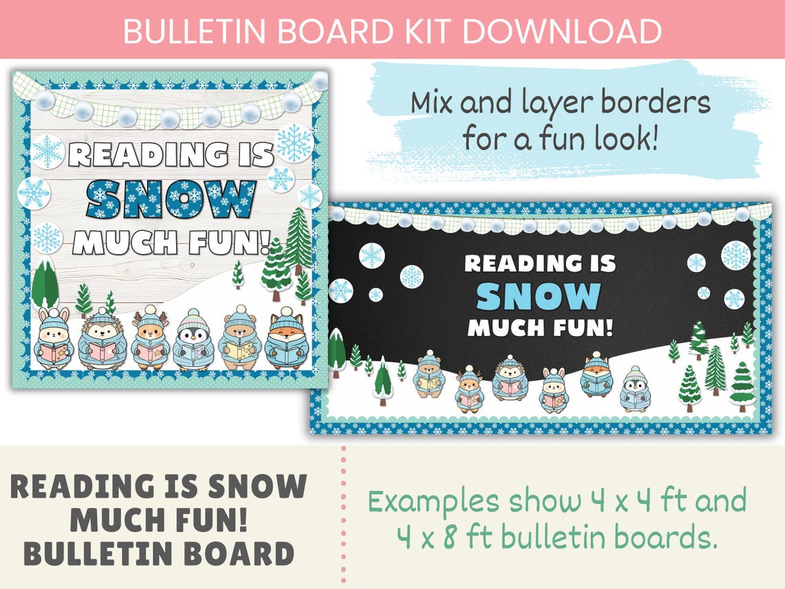 Reading is Snow Much Fun Bulletin Board Kit - Winter Classroom ...