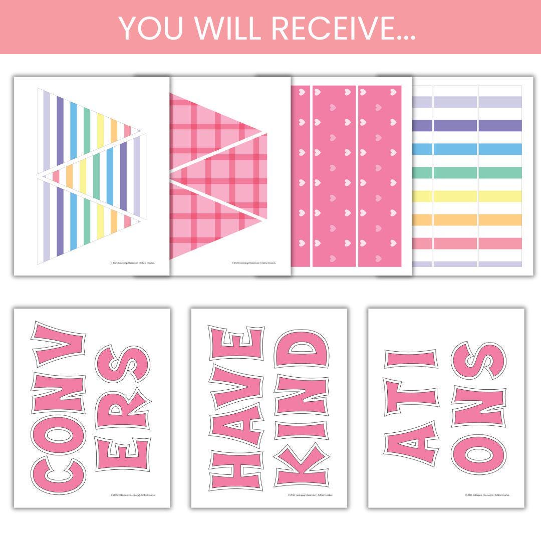 Valentine’s Day Bulletin Board Kit - Kind Conversations Candy Heart ...