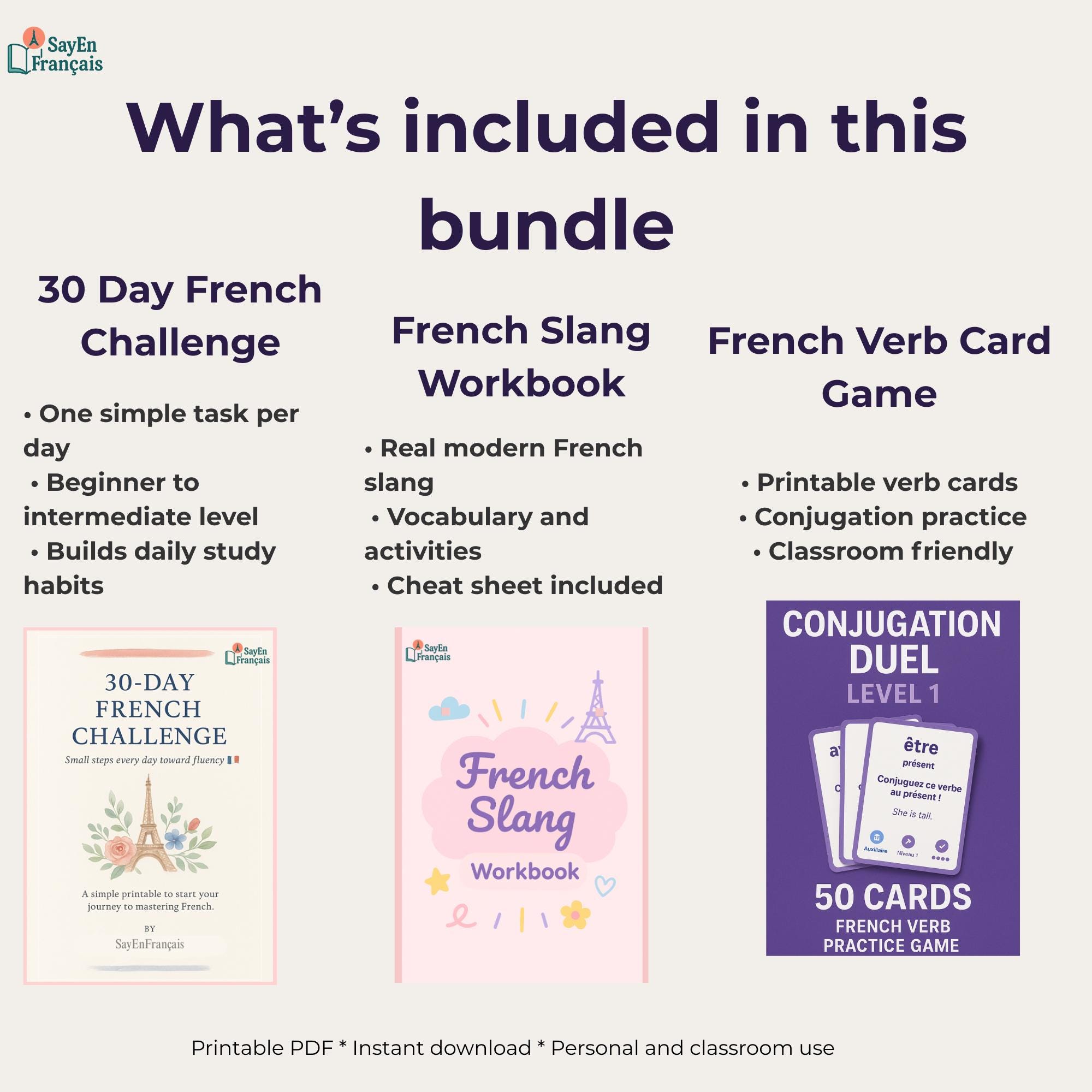 French Learning Starter Pack – Printable PDF Bundle - Etsy