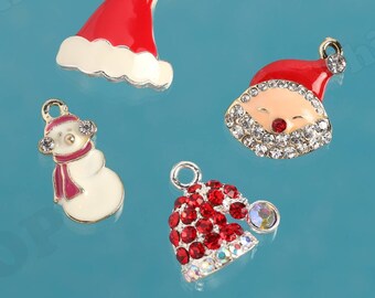 Bulk Wholesale Colorful Enamel Metal Christmas Santa Claus Snowflake ...