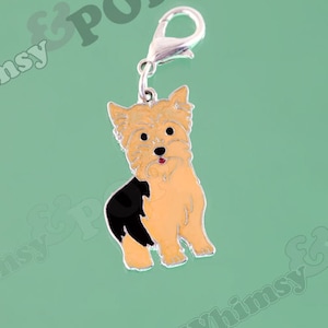 1 - Yorkie Dog Enamel Charm, Yorkshire Terrier Dog Charm, Pet Charm ...