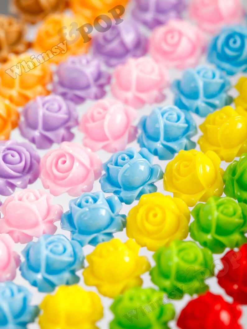 15MM Vintage Rose Cabochons Flower Cabochons Resin - Etsy