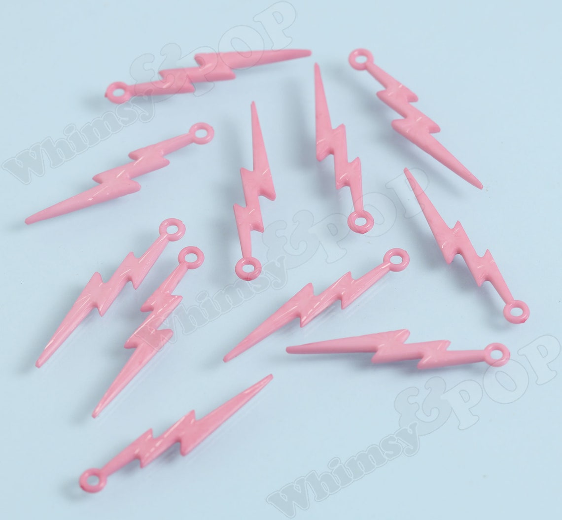 Acrylic Lightning Bolt Charms Lightning Charm Pendant | Etsy