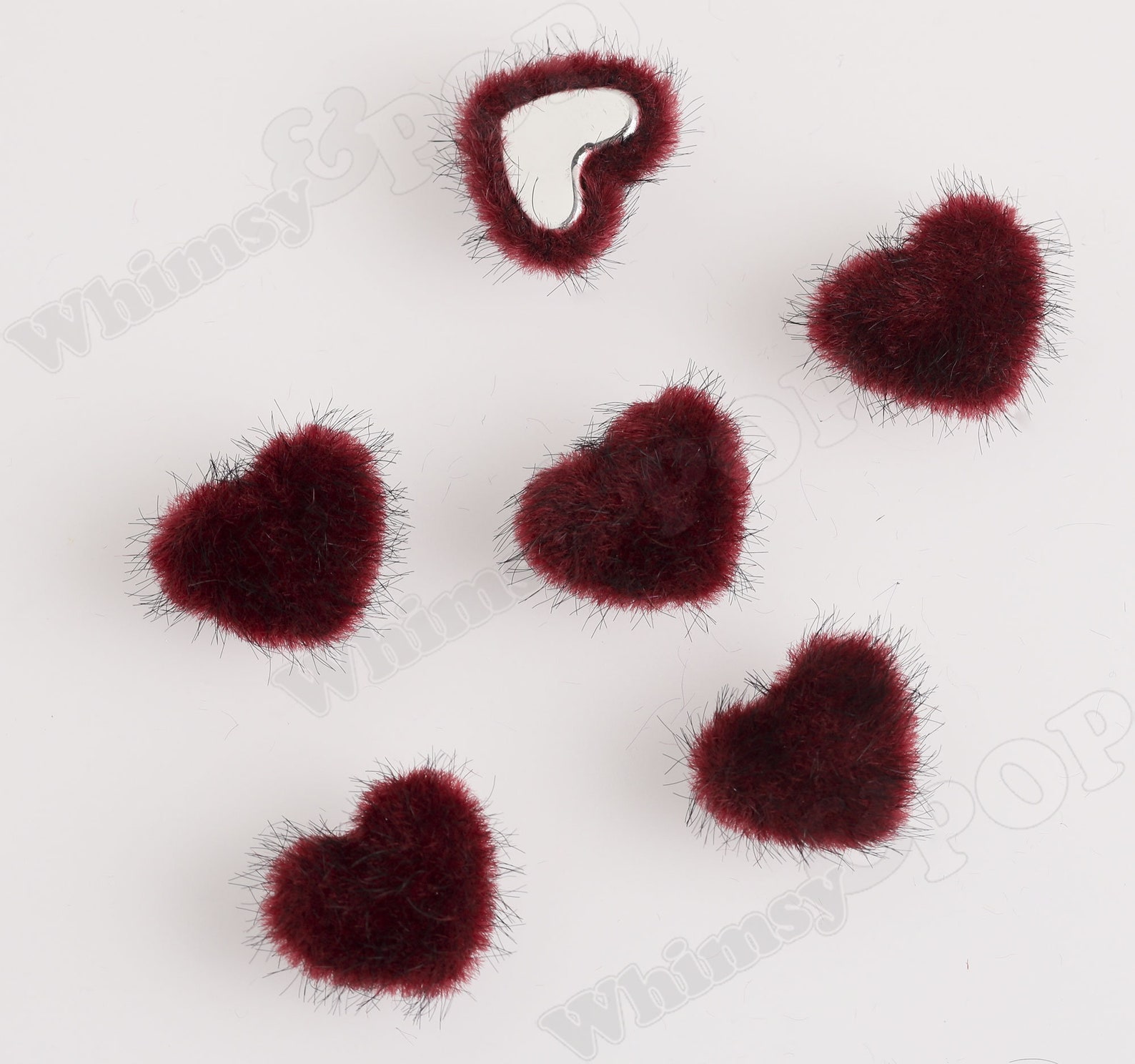 Colorful Plush Fuzzy Furry Heart Button Flatback Deco - Etsy