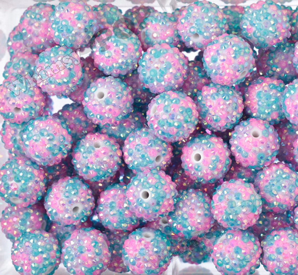 20mm Crystal AB Pink Blue Cotton Candy Rhinestone Beads | Etsy