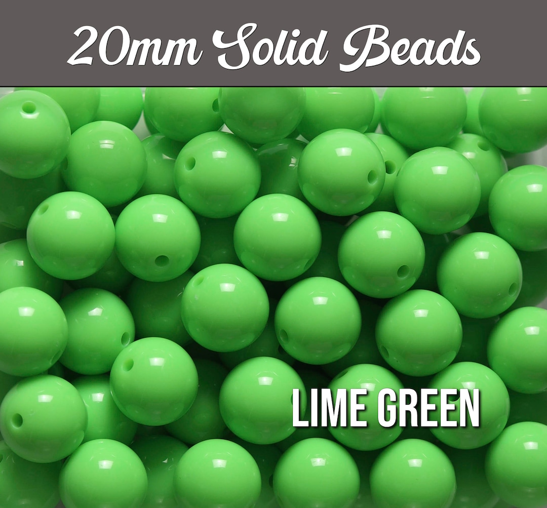 20mm - Lime Green 20mm Gumball Beads, Chunky Acrylic Beads, 20mm Chunky ...