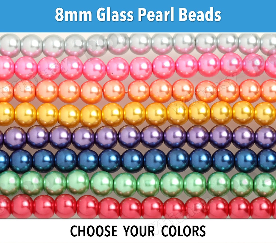 8mm Glass Beads - 100 Count, Spacer Beads, Glass Faux Pearls, Craft ...