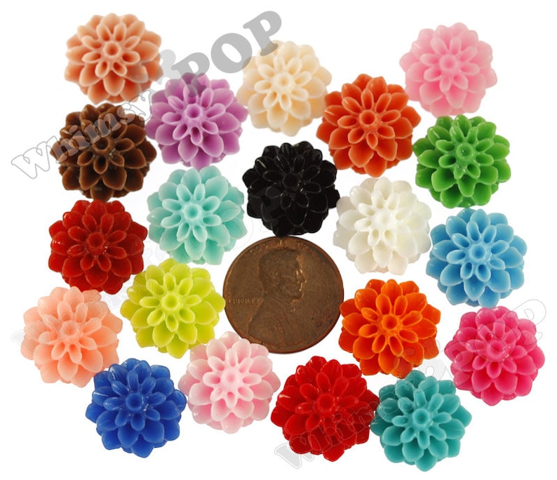 15MM Chrysanthemum Flower Cabochons Variety Pack Flat Back - Etsy