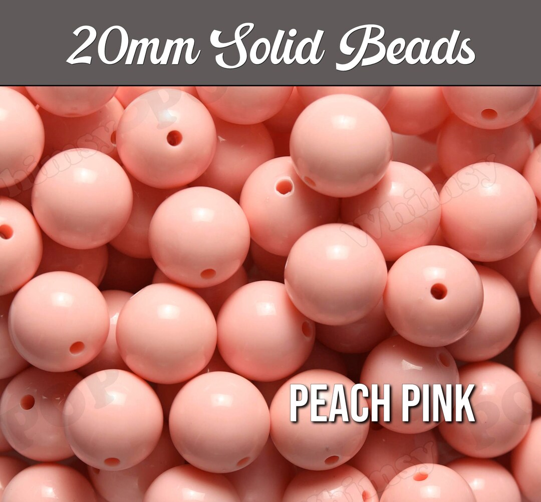 20mm - Peach Pink 20mm Gumball Beads, Chunky Acrylic Beads, 20mm Chunky ...