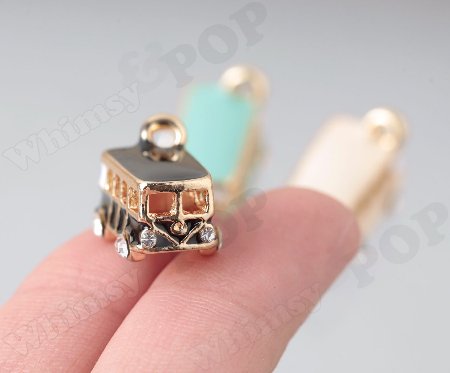 1 NEW Vintage Van Bus Charm Pink Black or Aqua Vintage | Etsy