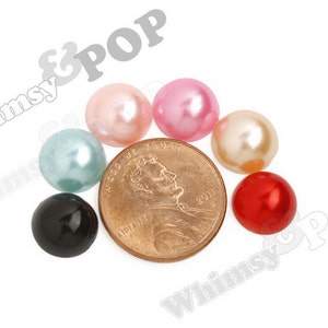 10MM Bubblegum Pink Pearl Flatback Decoden Cabochons, Half Pearl ...