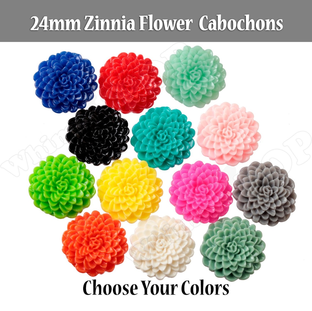 24mm Large Dahlia Flower Cabochons, Large Chrysanthemums, Zinnia ...