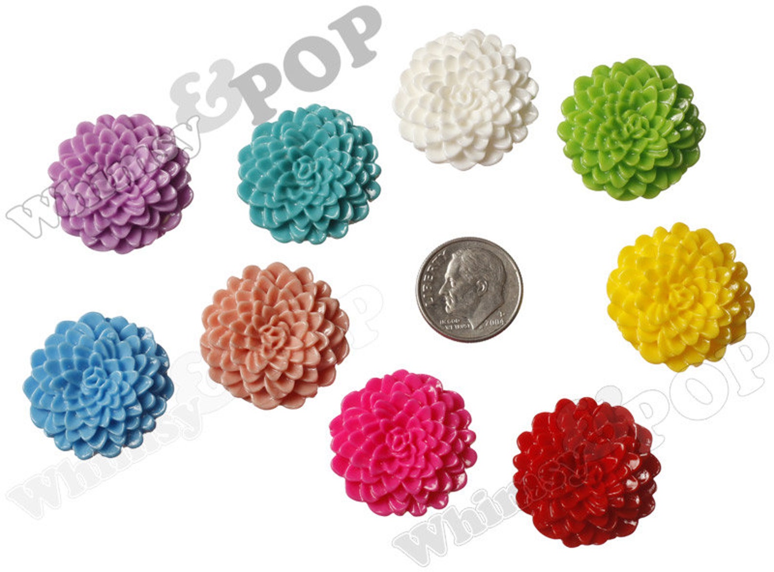 24mm Large Dahlia Flower Cabochons Large Chrysanthemums - Etsy