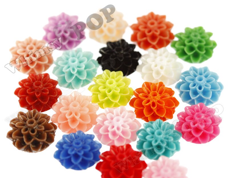 15MM Chrysanthemum Flower Cabochons Variety Pack Flat Back - Etsy