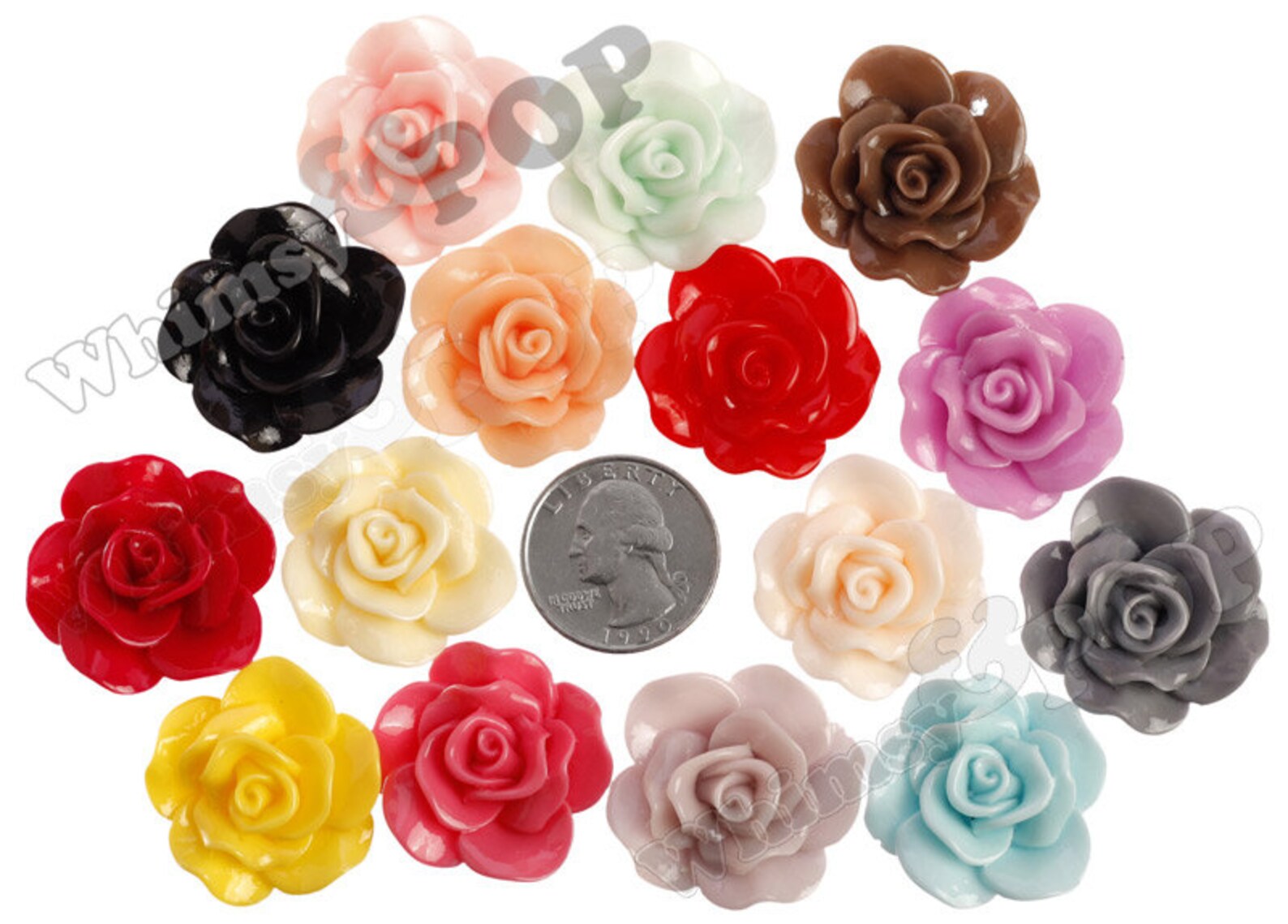 28MM Large Flower Cabochons Rose Shaped Large Flower | Etsy