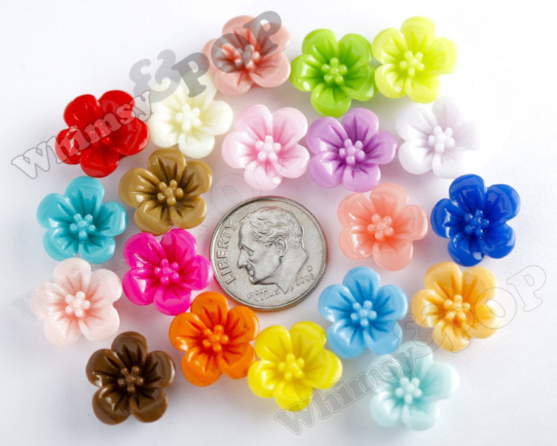 13MM Hibiscus Flower Cabochons Flat Back Hibiscus Cabochon - Etsy