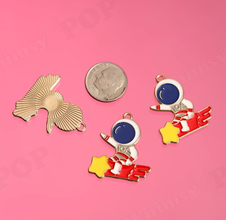 Retro Astronaut Charms, Space Rocket Charms, Spaceship Pendant, Outer ...