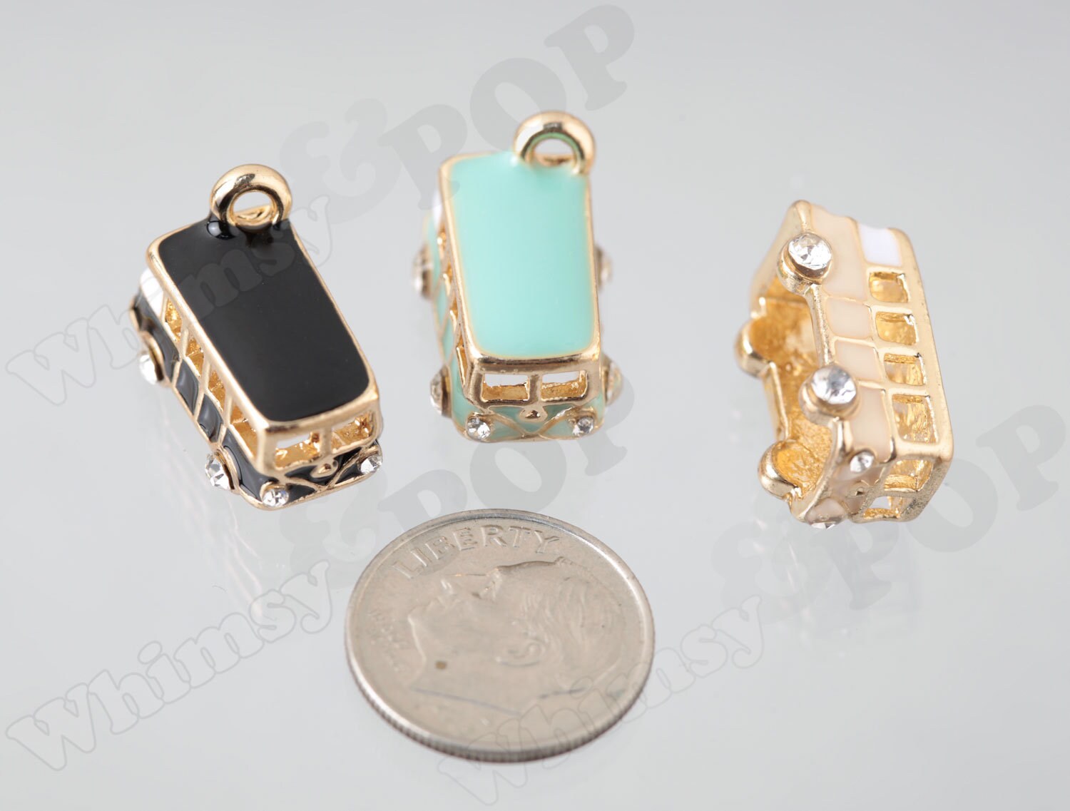 1 NEW Vintage Van Bus Charm Pink Black or Aqua Vintage | Etsy