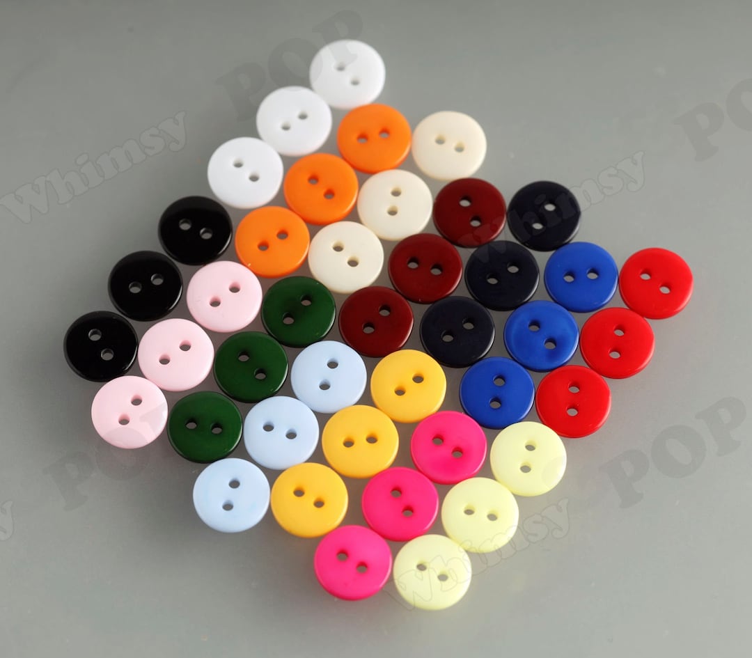 Small Colorful Resin Buttons, 10mm Sewing Buttons for Crafting, 2 Hole ...