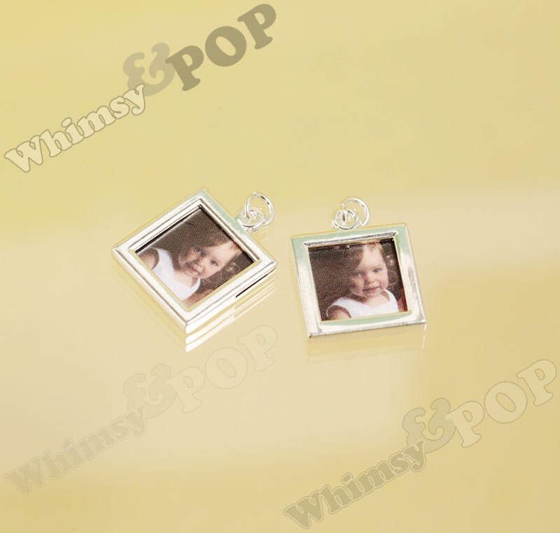 Silver Double-sided Square Photo Charm Cube Photo Frame - Etsy