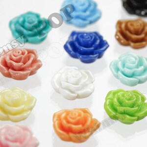 16MM Pointy Rose Flower Cabochons, Choose Your Colors, Rose Shaped ...