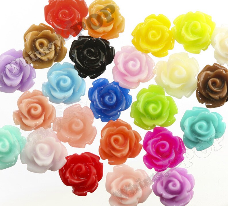 BULK 10mm Mixed Color Rose Cabochons Flower Cabochons - Etsy
