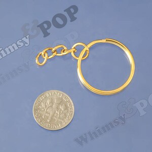 Gold Tone Key Ring Keychain Charm Blanks and Findings, Keyring Blank ...