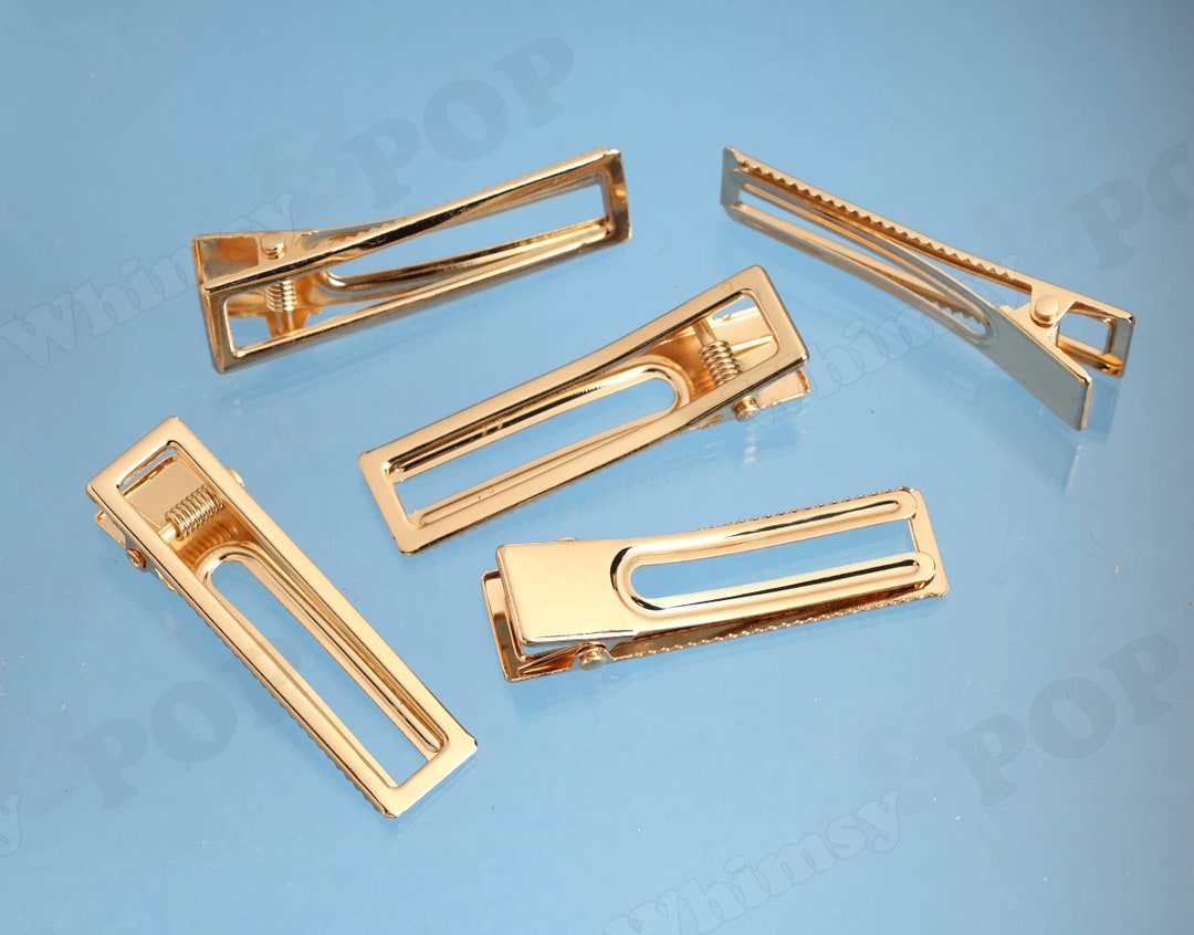 2.5" Large Gold Alligator Clips, Hair Clips, Hair Blanks, Hair Gator ...