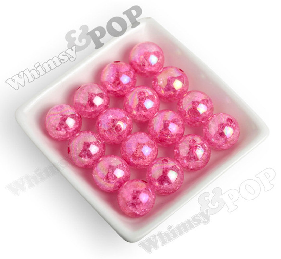 20mm Hot Pink AB Crackle Beads Chunky Pink Beads 20mm - Etsy